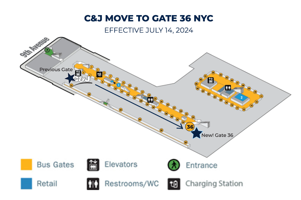 C&J NY Gate Change: Starting July 14, 2024