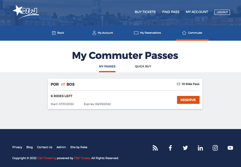 C&J Commuter Reservation Information - C&J